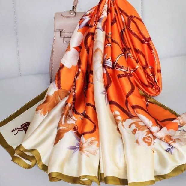 Premium Silk Hijab - Mesmerized Amber - Queens Wear Confidence